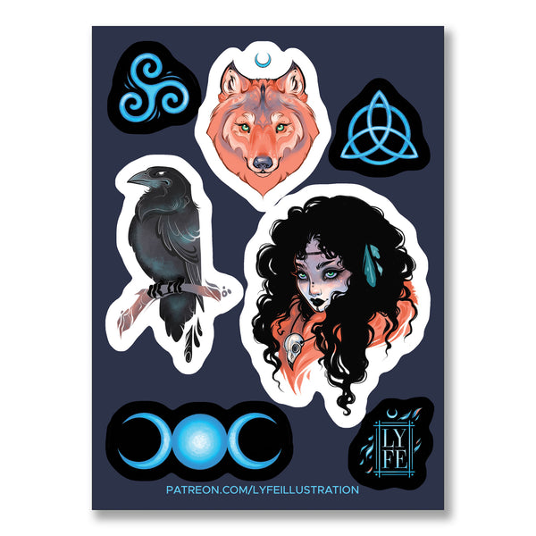 Morrigan Sticker Sheet - Lyfe Illustration