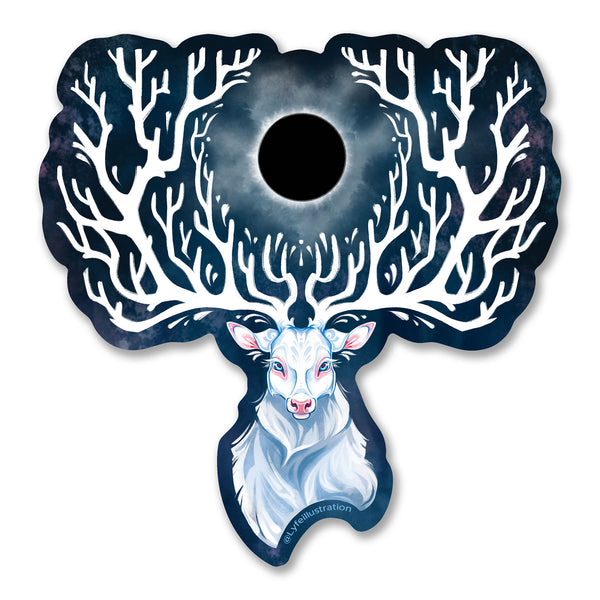 New Moon Stag Sticker - Lyfe Illustration