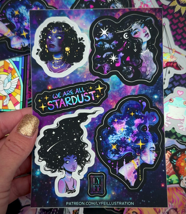 Stardust Sticker Sheet - Foil - Lyfe Illustration
