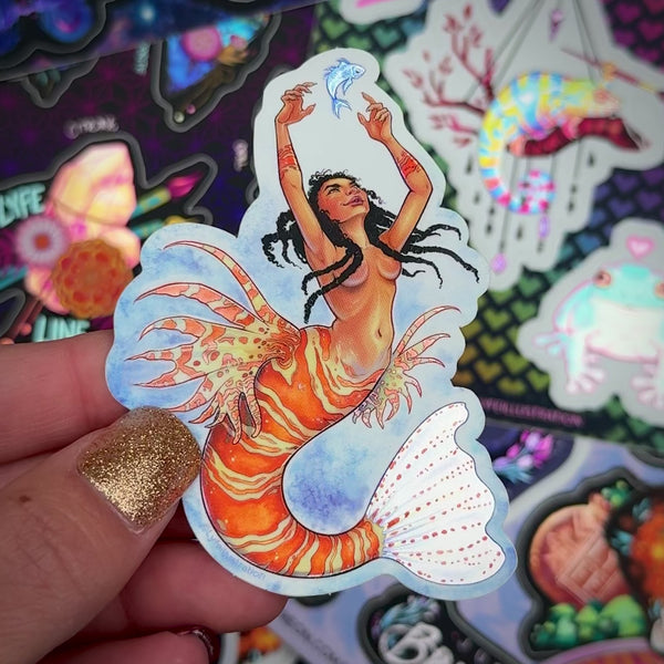 Leo Mermaid Sticker - Lyfe Illustration