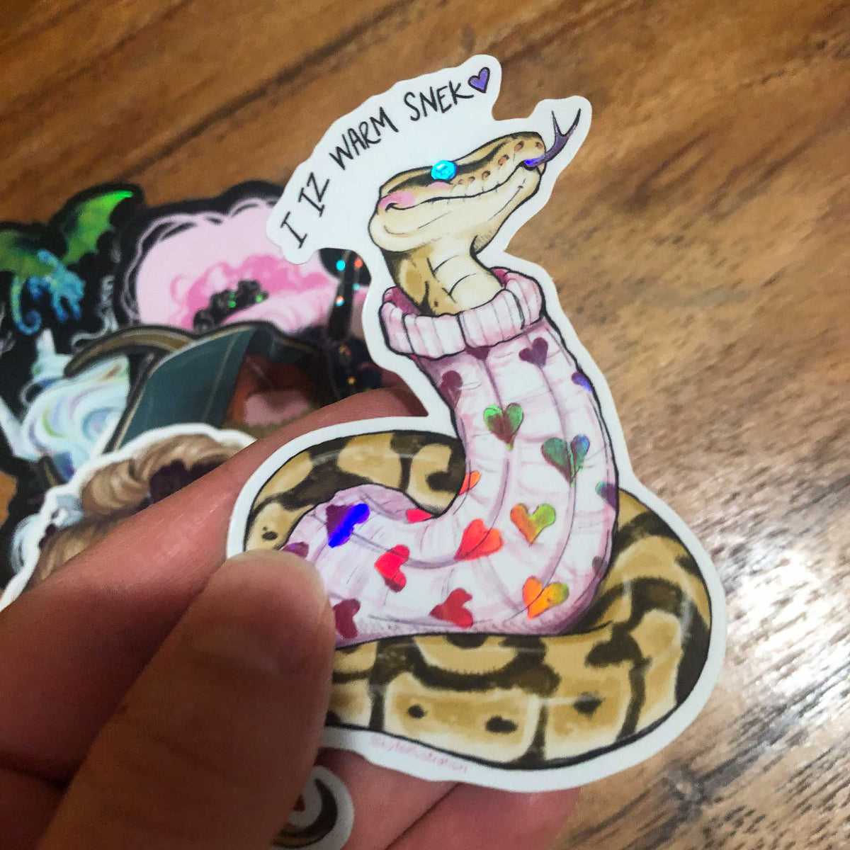 Warm Snek Holographic Sticker - Lyfe Illustration